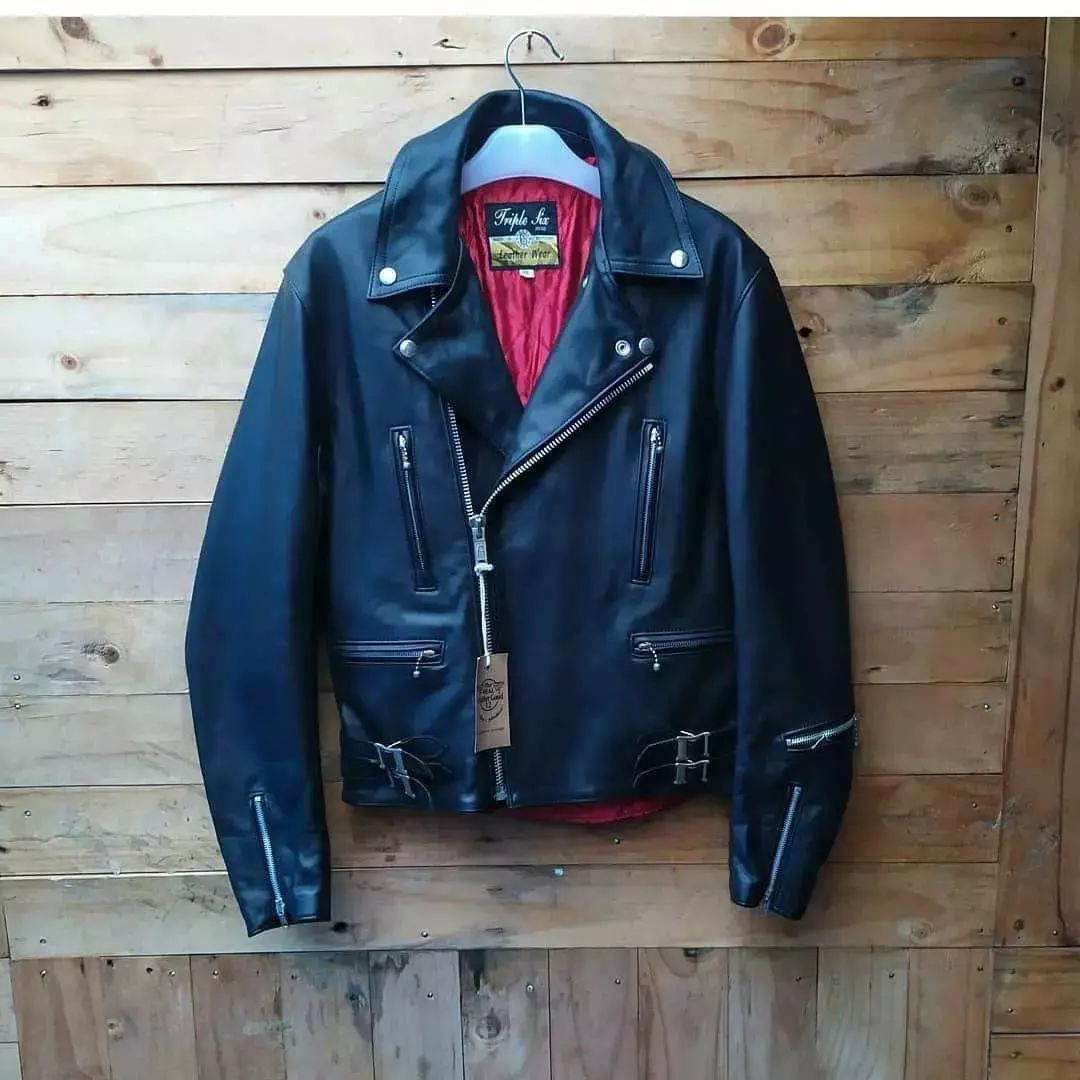 Genuine Leather TRIPLE SIX LEATHER LIGHTNING RAMONES SID VICIOUS JACKET ...