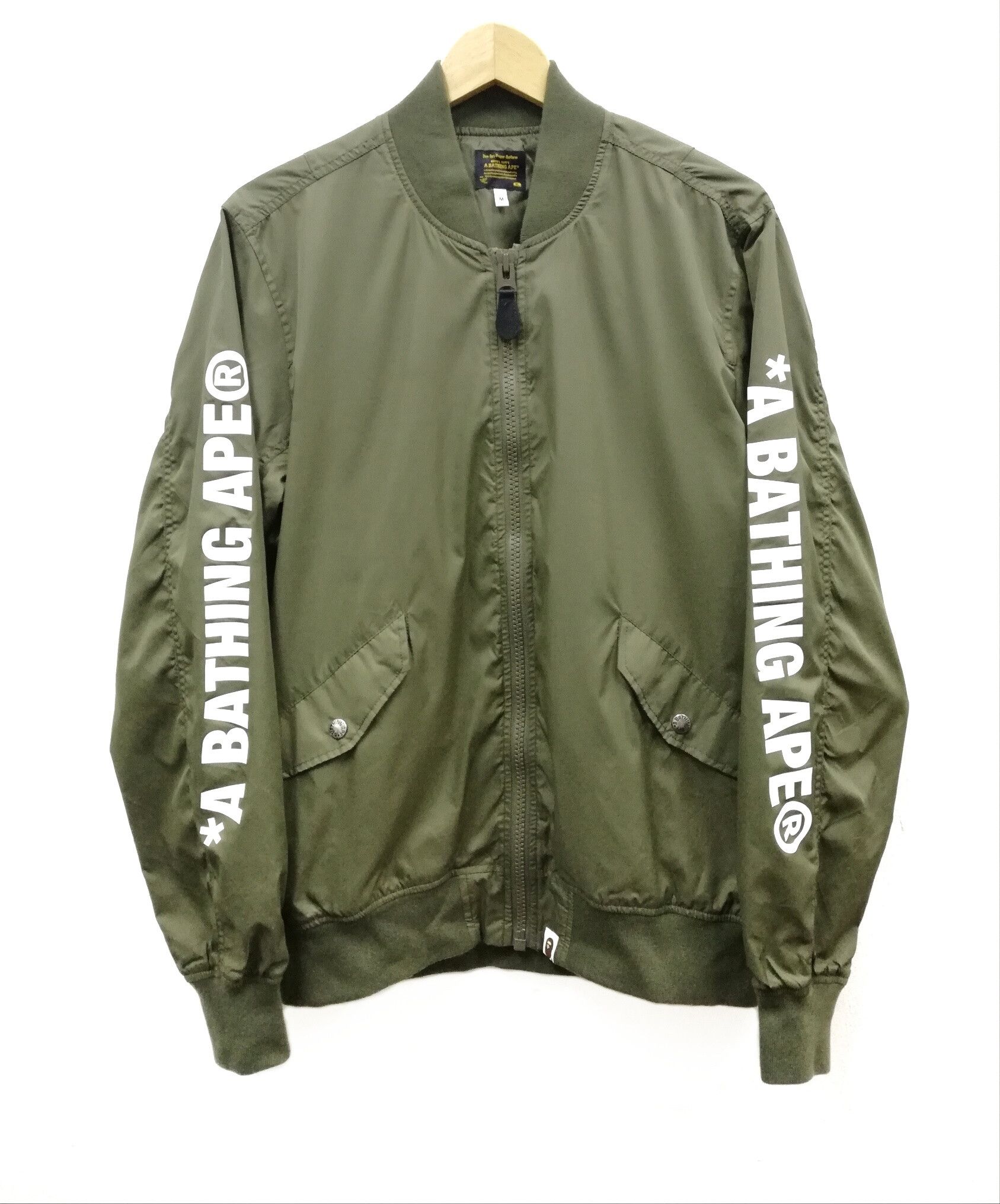 Bape 🎌 Bape Military Bomber Jacket Olive Medium | Grailed