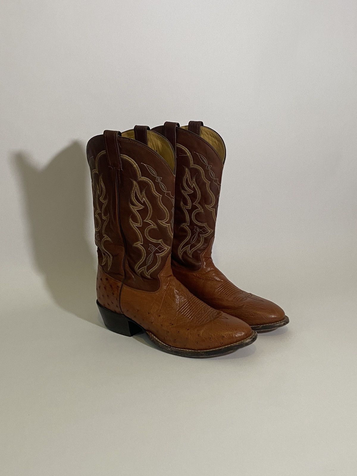 Tony Lama Tony Lama Brown Brandy & Tan Ostrich Boots | Grailed