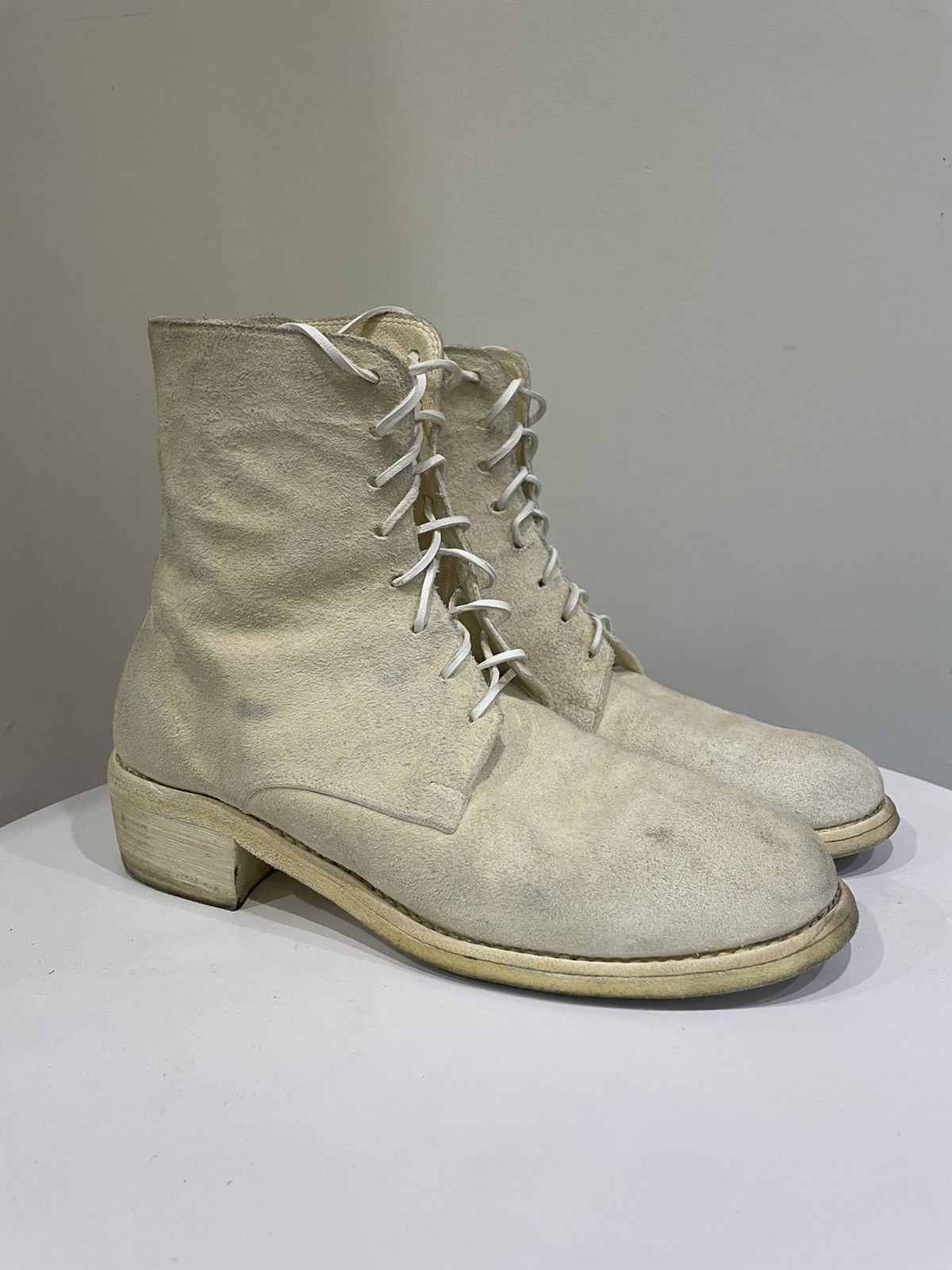 Guidi White/Cream 795 Reverse Leather Lace-Up Boots | Grailed