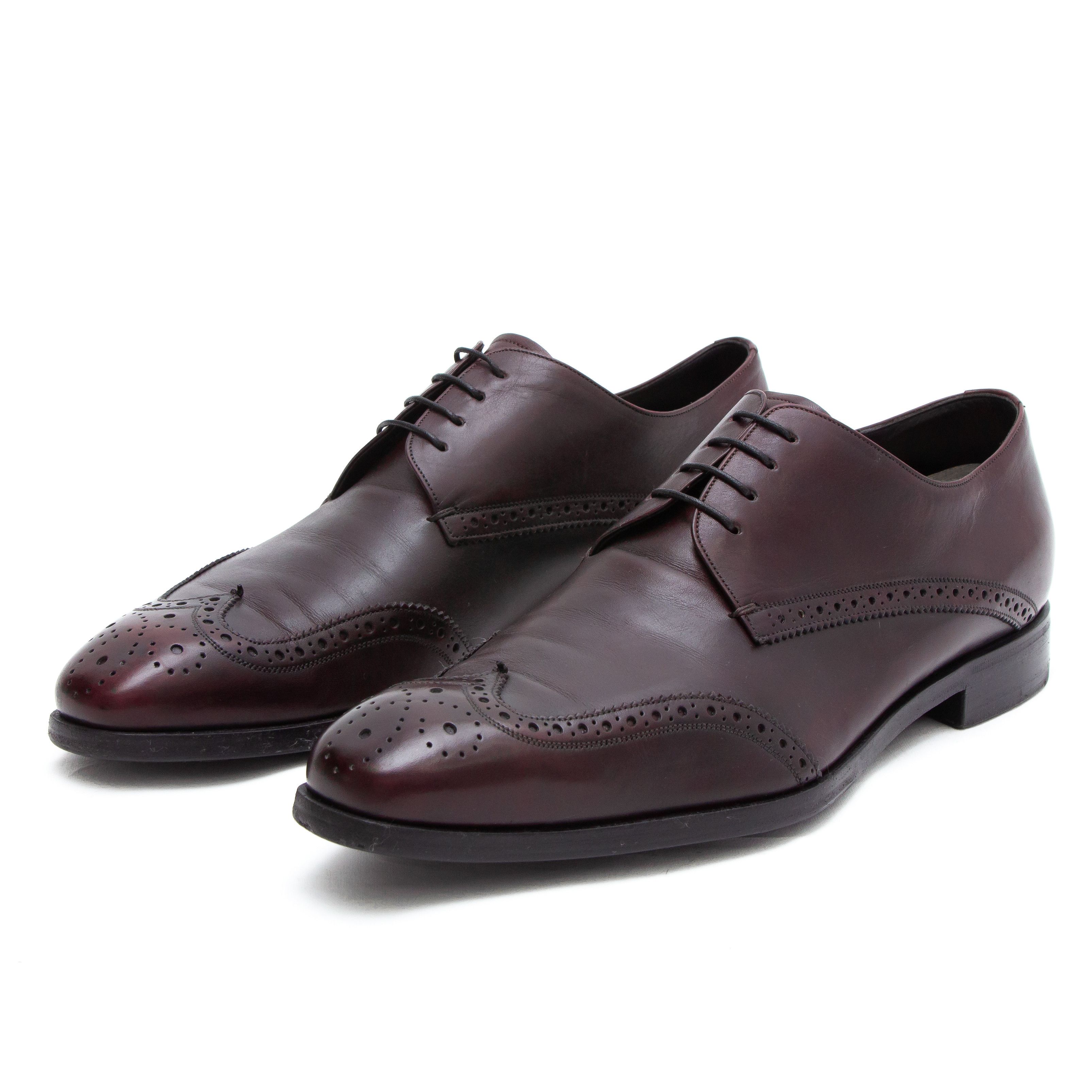 Prada PRADA Mainline Burgundy Leather Pointed Brogues | Grailed