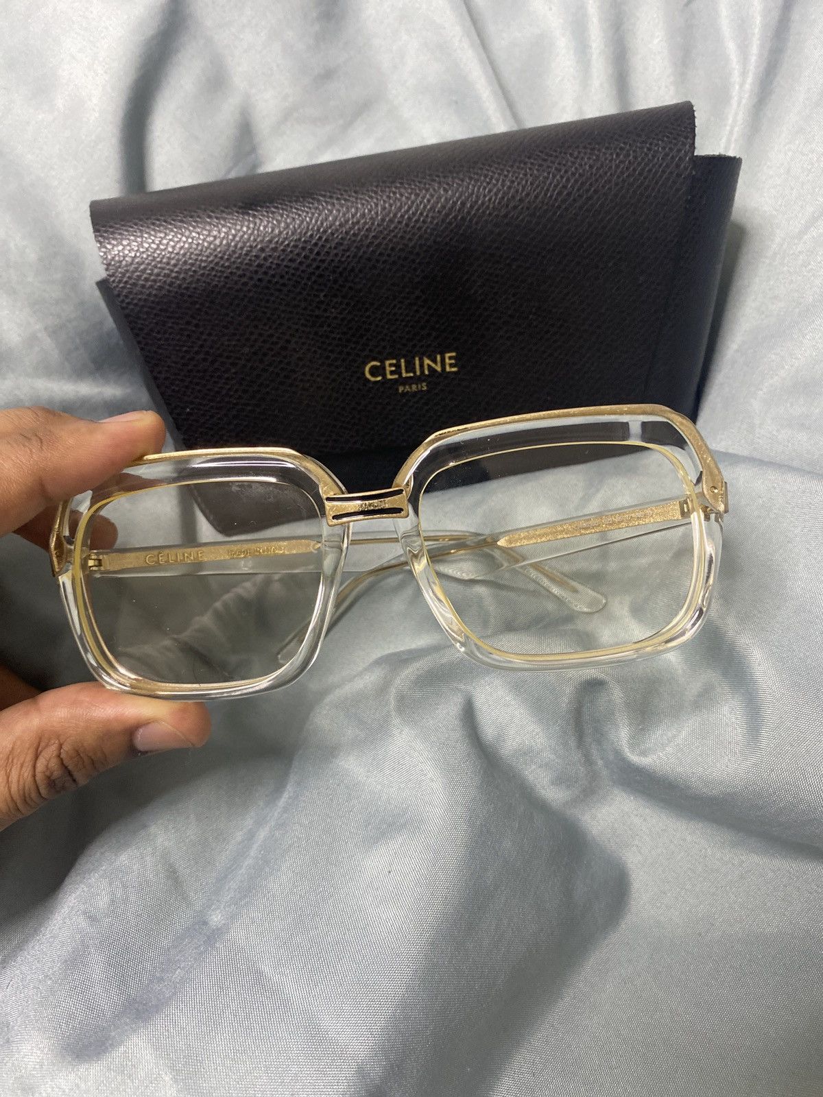 Celine Rare Celine clear and vintage gold sunglasses | Grailed