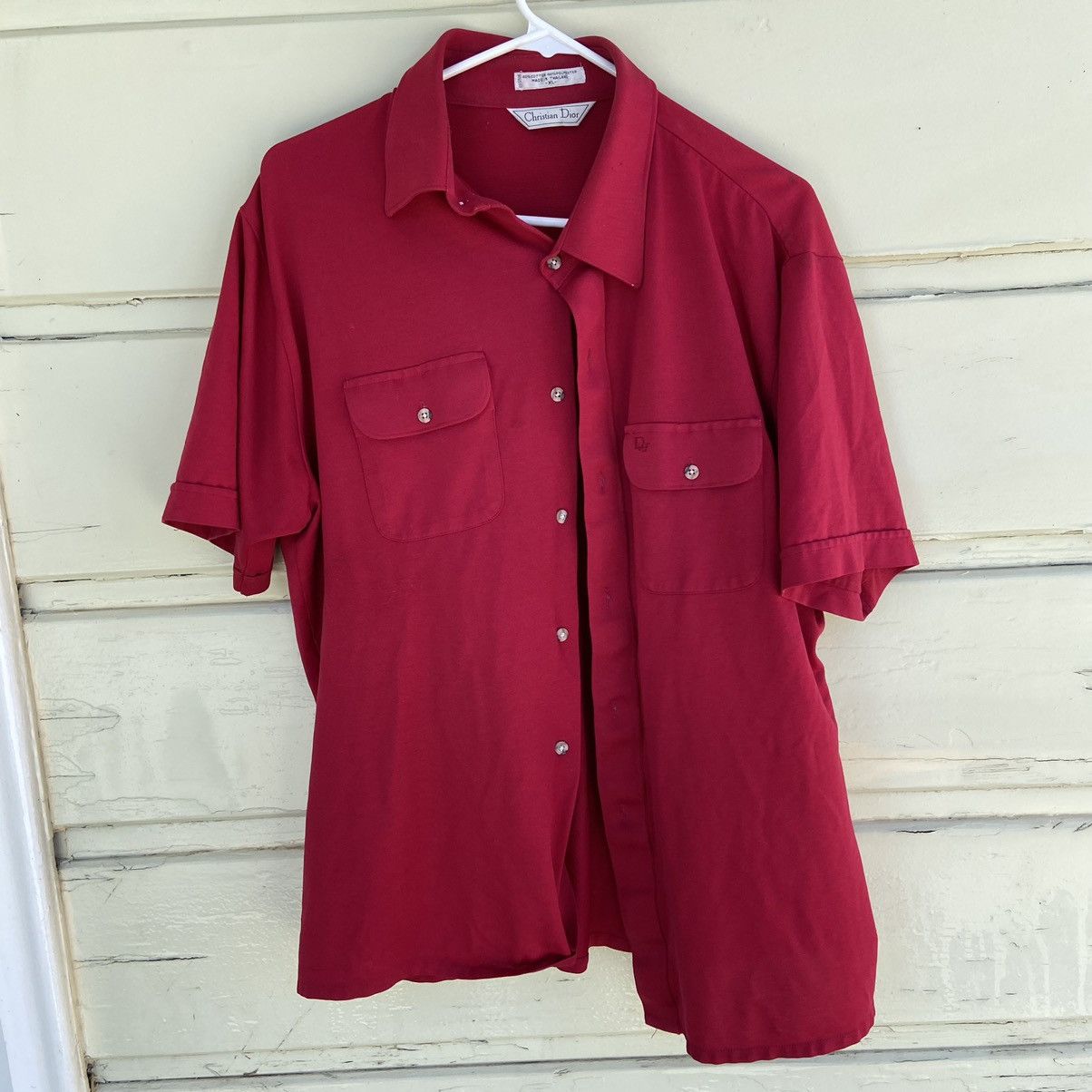 Dior Vintage Christian Dior Red 70s Button Up | Grailed