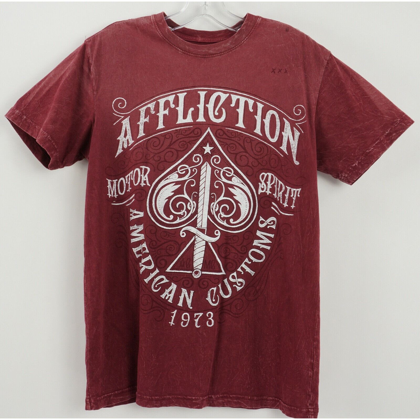 Affliction Affliction Small Short Sleeve Red Spell Out Logo T-Shirt ...