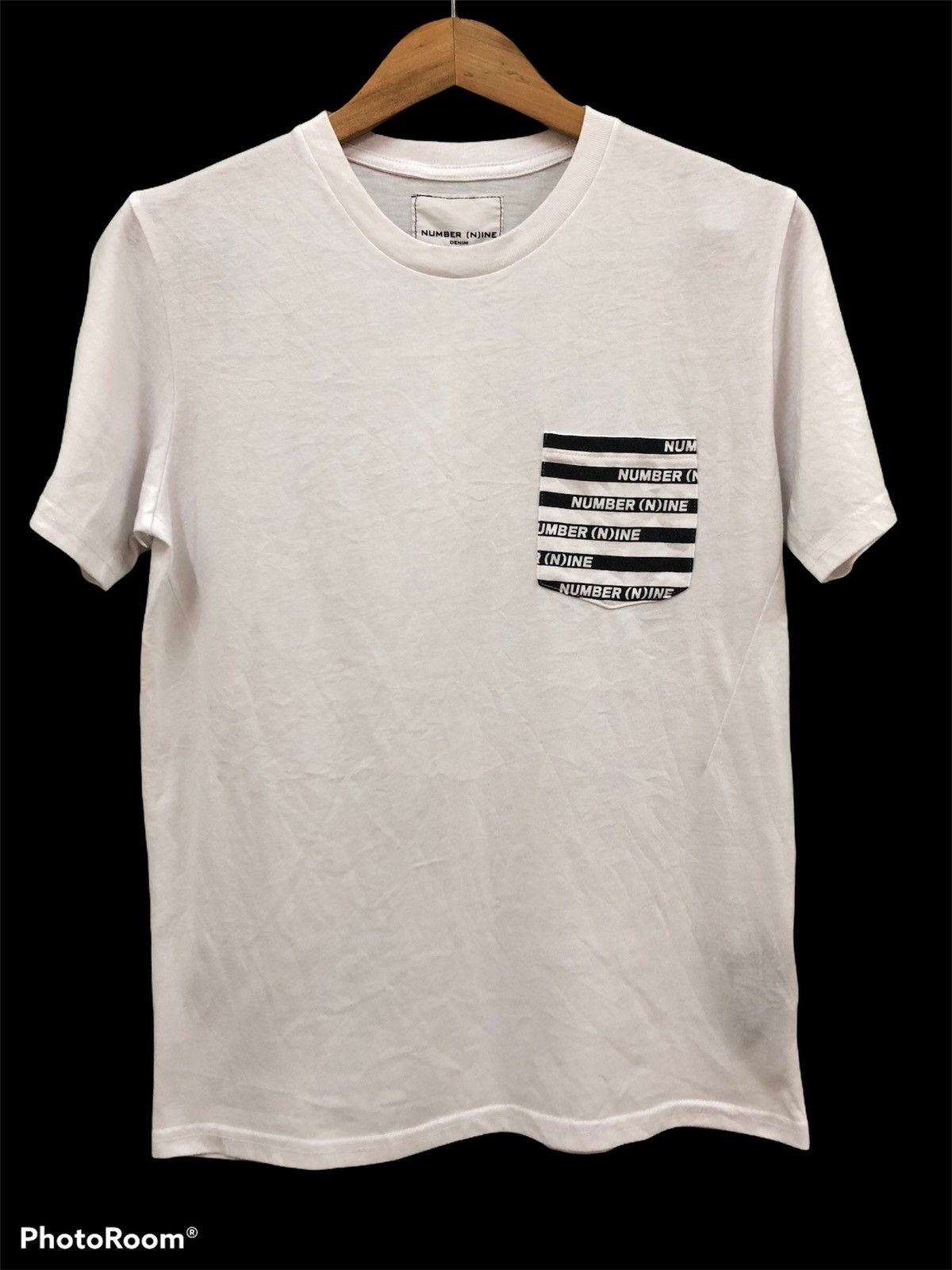 Number (N)ine NUMBER NINE - VINTAGE COLLECTORS STRIPE POCKET LOGO TEE ...