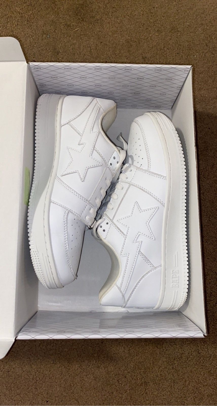 Bape Bape Bapesta triple white | Grailed