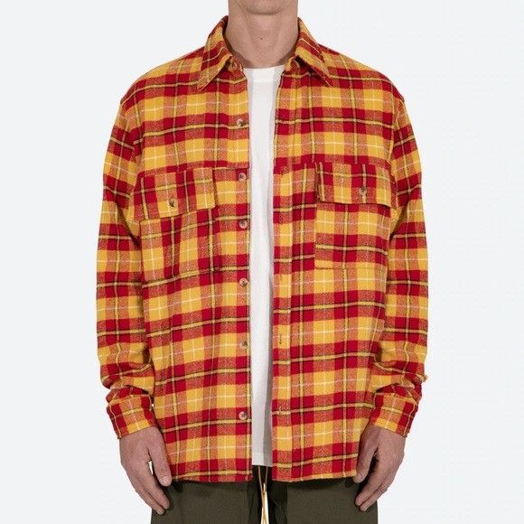 MNML mnml Relaxed Thick Flannel Plaid Shirt | Grailed
