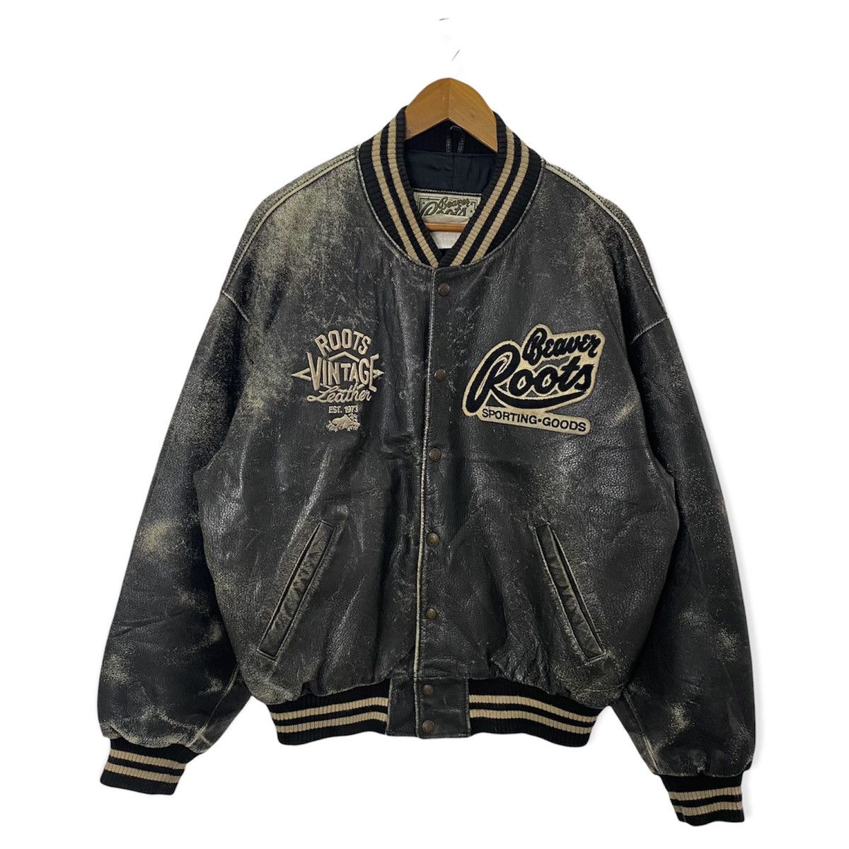 Roots × Varsity Jacket 💥LAST DROP💥CANADA ROOTS VINTAGE LEATHER VARSITY ...