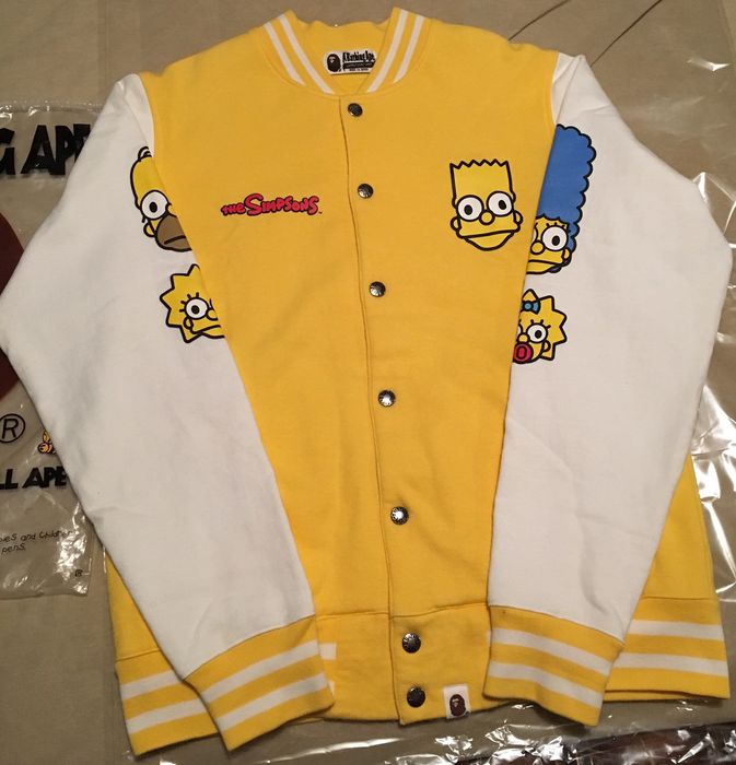 Bape Bape X The Simpsons Varsity Jacket | Grailed