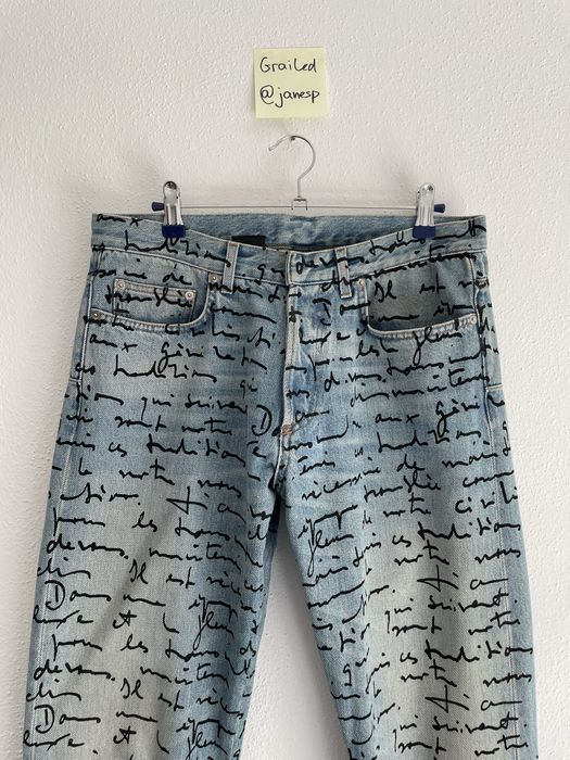 Dior SS15 Handwritten Script Scribble Letter Denim | Grailed
