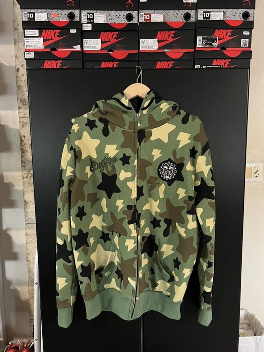 Glo Gang Glo Gang Glo Man Zip Star Bolt Hoodie (Green Camo) Size XL ...