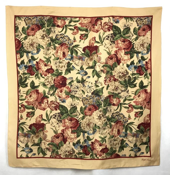 Ralph Lauren RL602 Vintage Ralph Lauren Silk Scarf Shawl Designer Scarf ...