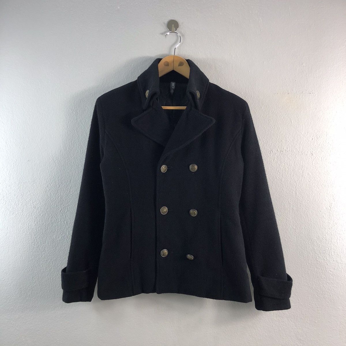 Japanese Brand qlamb Japan Wool Peacoat Trench Coat Style Jacket | Grailed