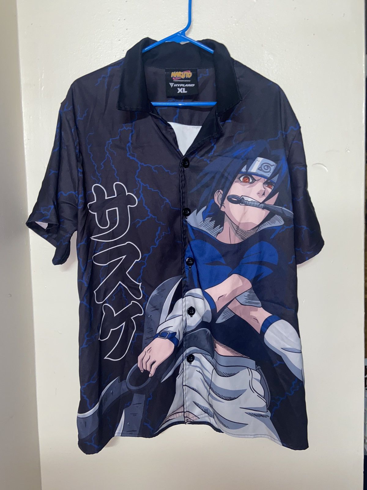 Hypland Hypland x Naruto Sasuke Thunder Button Up Shirt | Grailed