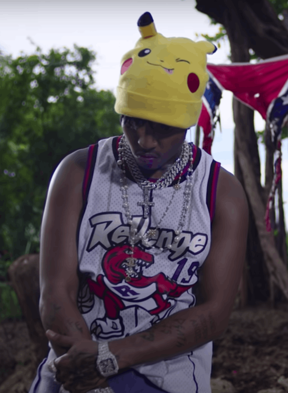 Pokemon Ski Mask The Slump God Pikachu Beanie | Grailed