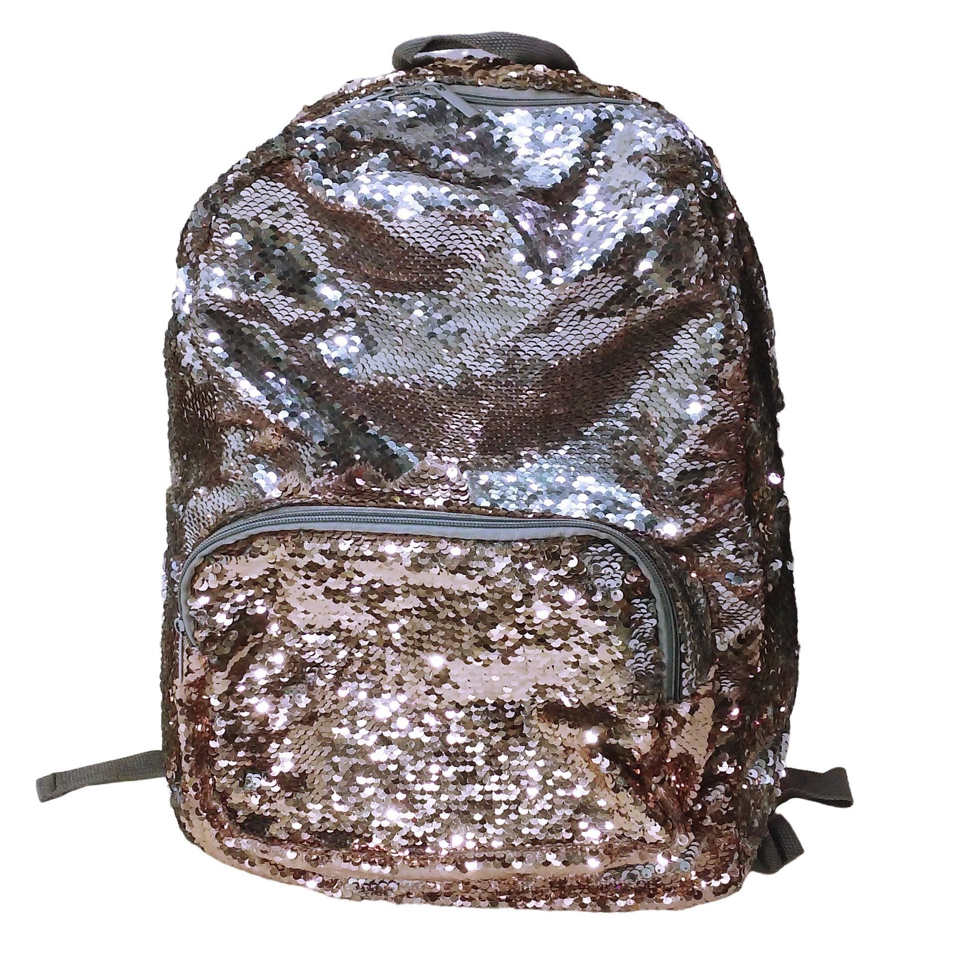 Vintage Tote Bag Sequin Backpack 17" Copper Silver Large Zip | Grailed