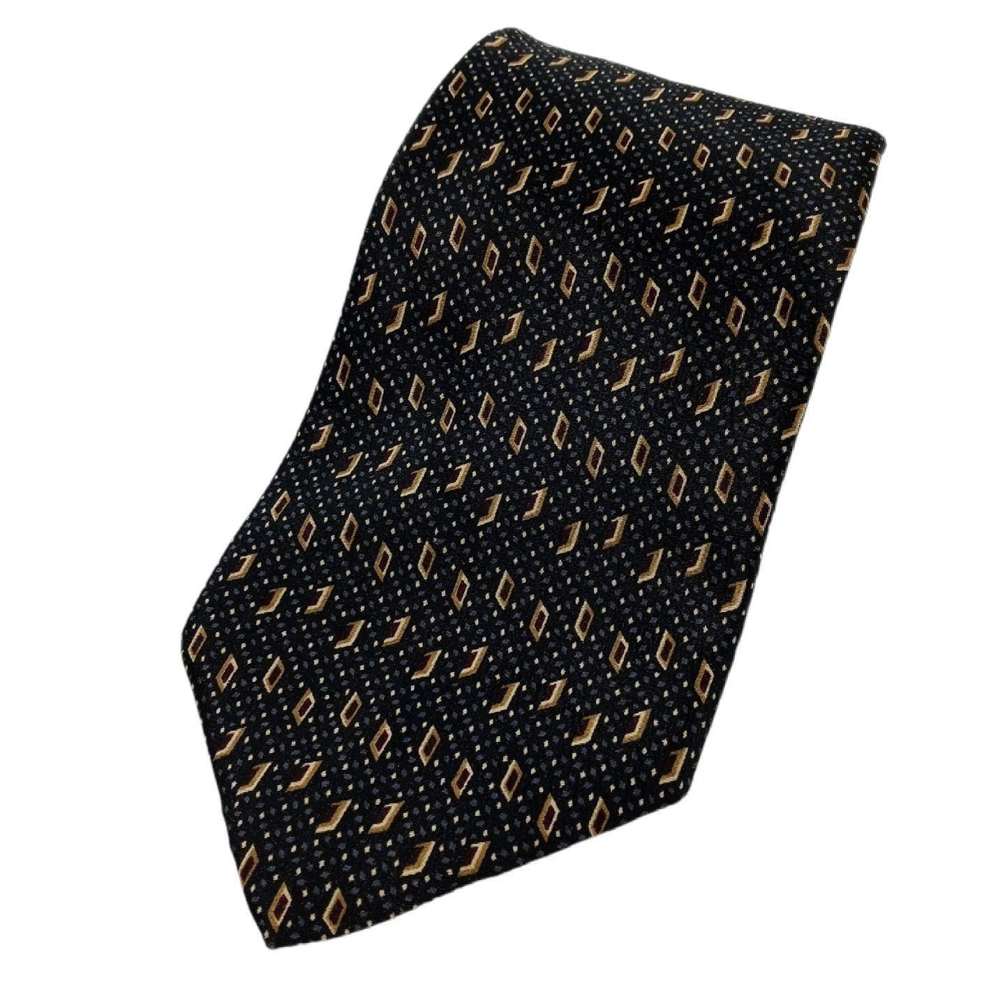 Unlisted KETCH Black Gold Rectangle Tie Necktie Traditional | Grailed
