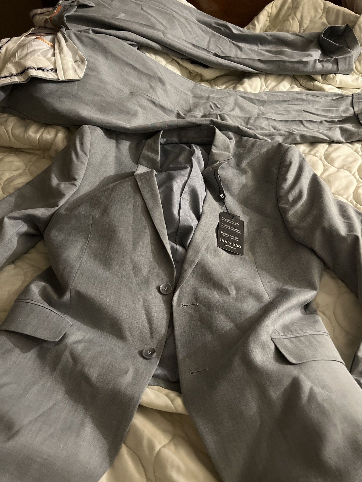 Macys Boccaccio suit and paints never warn tag still on them | Grailed