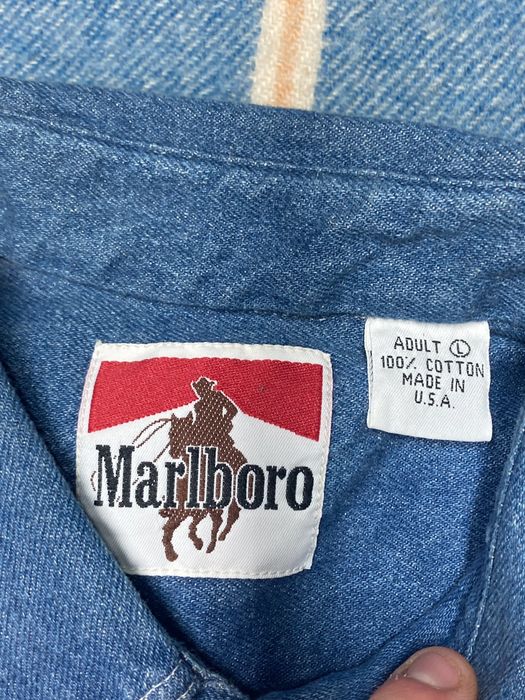 Vintage Vintage Marlboro button up denim shirt NOS mint USA large | Grailed