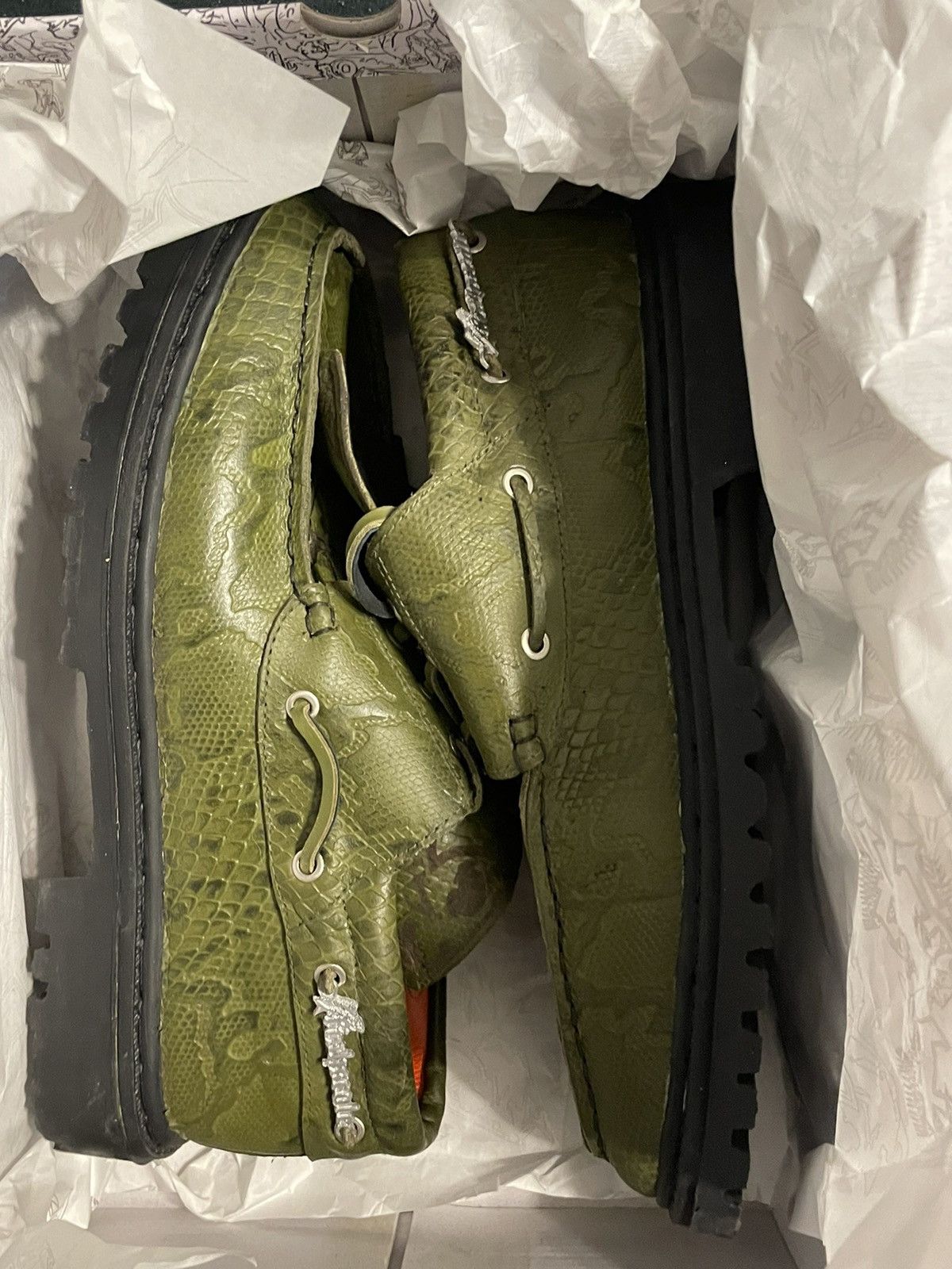 Streetwear Fishscale AUTHENTIC snake skin boat shoes | Grailed