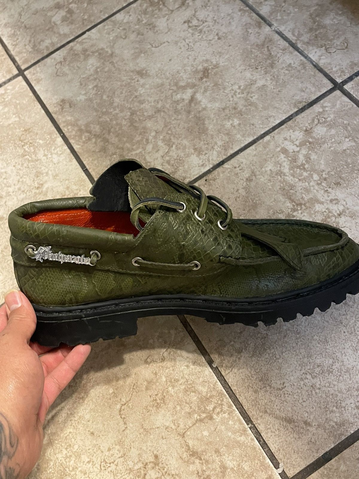 Streetwear Fishscale AUTHENTIC snake skin boat shoes | Grailed