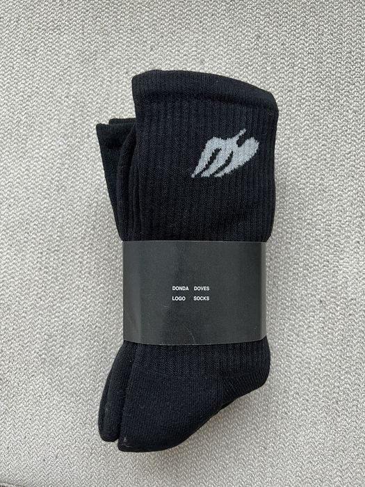 Kanye West Donda doves logo socks black - 1 Pair | Grailed