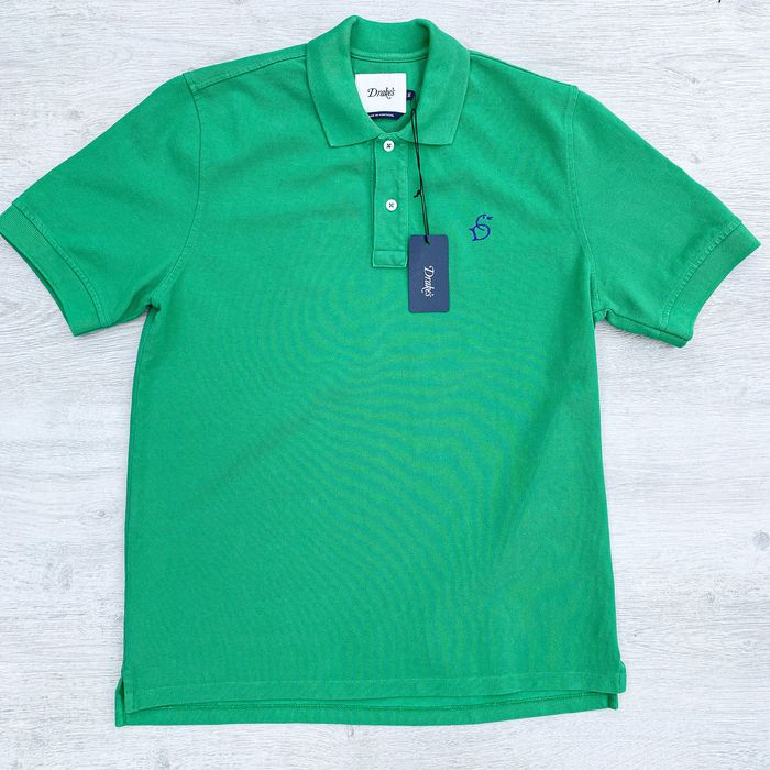 Drakes DRAKE'S Green Duck Logo Embroidered Cotton Piqué Polo Shirt ...
