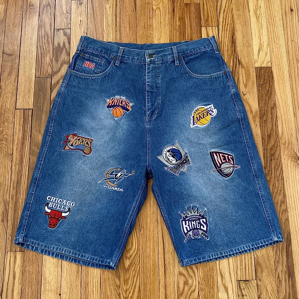 Vintage Vintage 90s UNK NBA Baggy Denim Shorts | Grailed