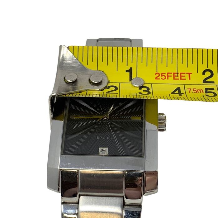 Guess GUESS Mens Wristwatch Silver Black Rectangle Steel | Grailed