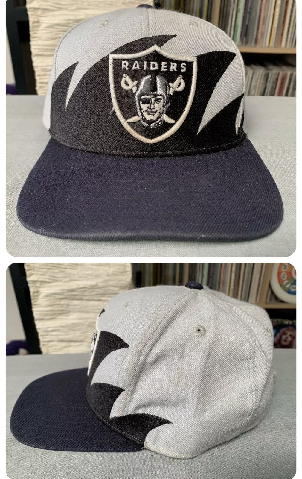 Mitchell & Ness × Oakland Raiders × Vintage Oakland raider shark tooth ...