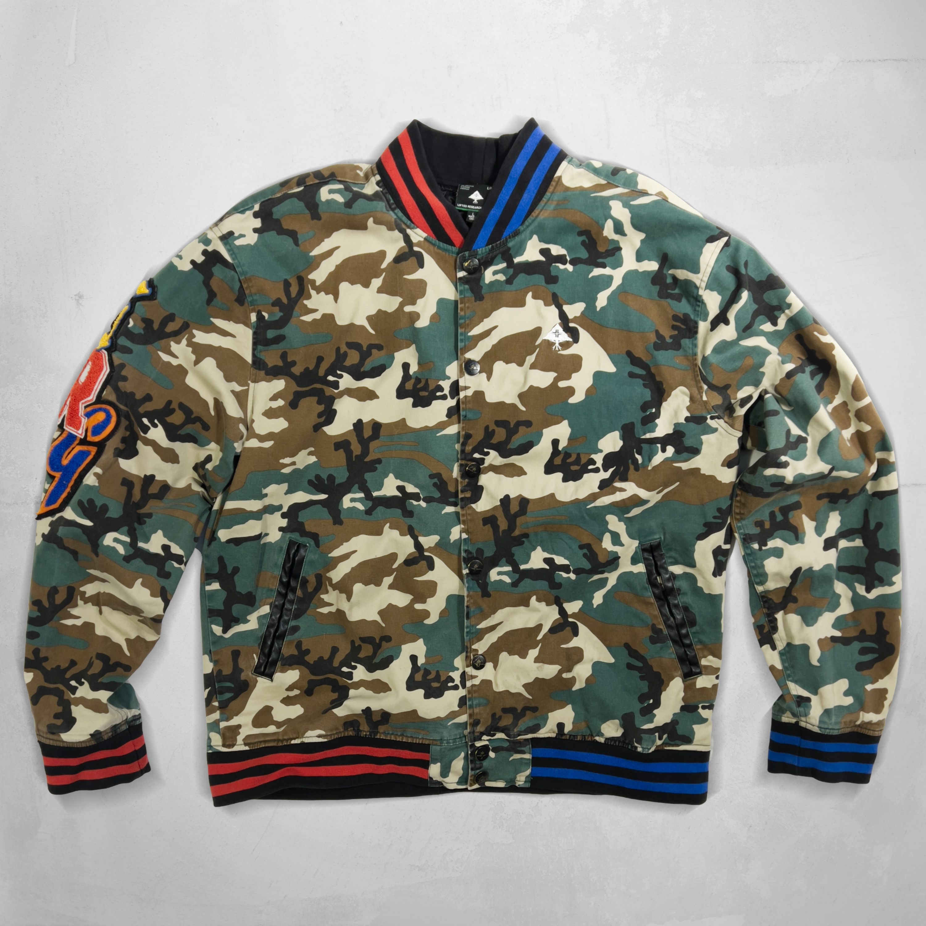 LRG LRG Lifted Research Group Men Camo Varsity/Letterman Jacket | Grailed