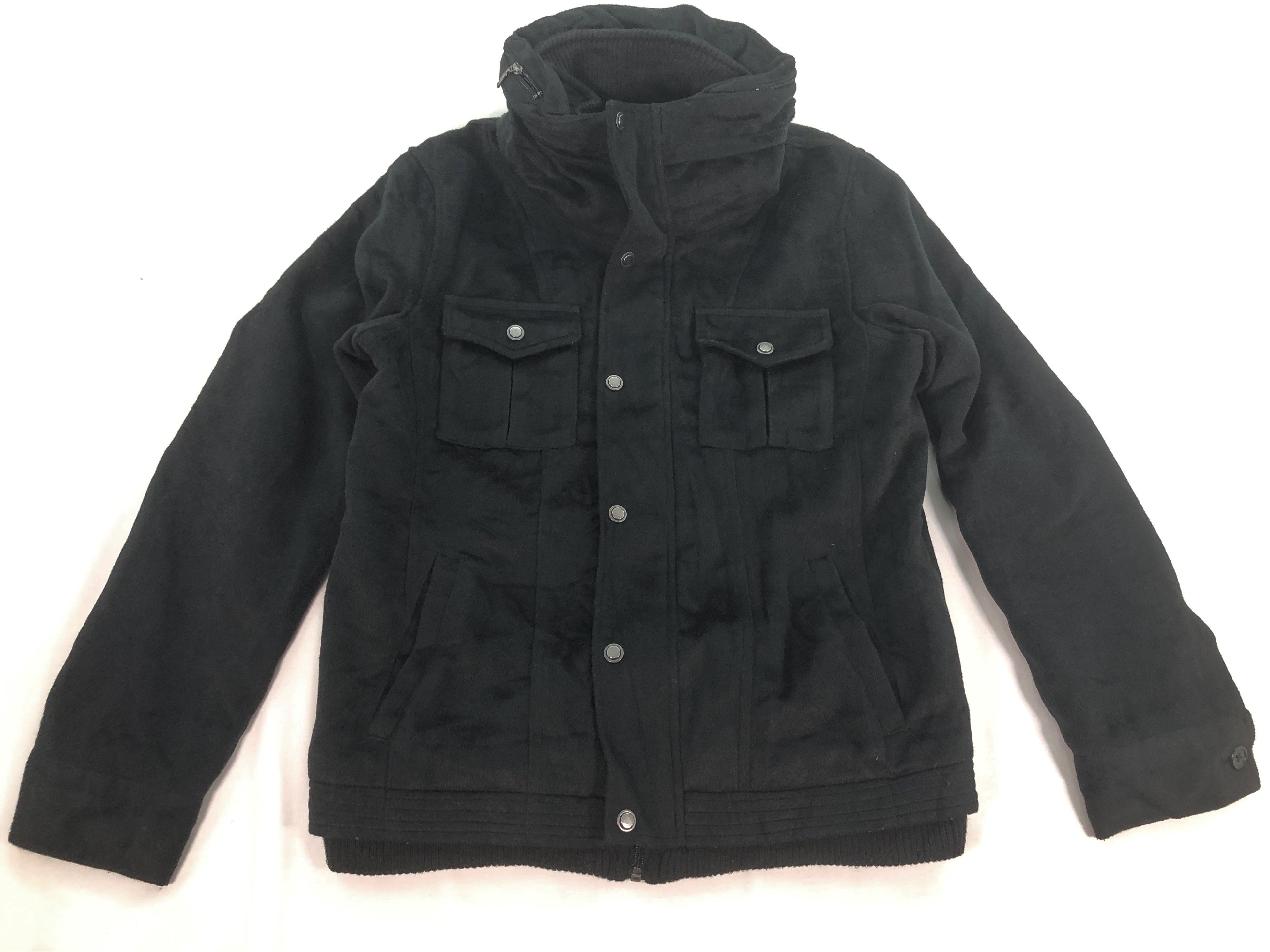 Japanese Brand × Streetwear Nota Bene Black Fleece Jacket Fur Fashion ...