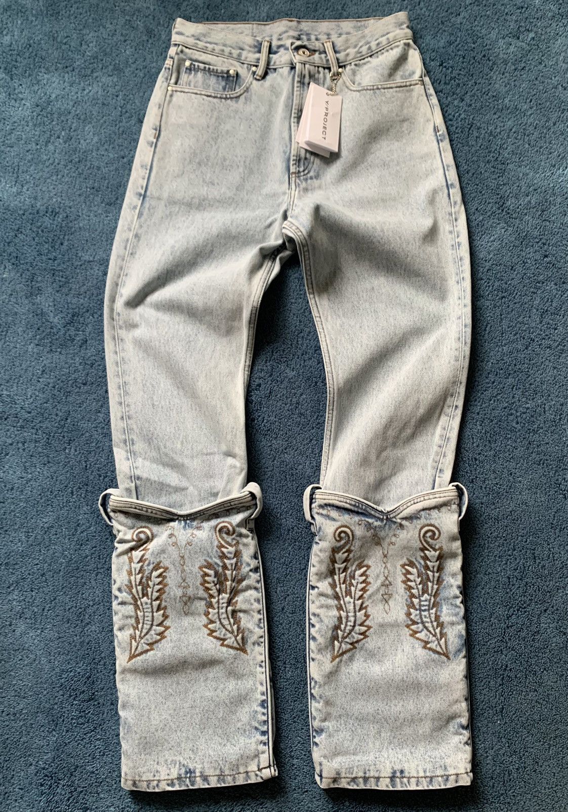 Y/Project Y/Project Cowboy Cuff Denim Jeans | Grailed