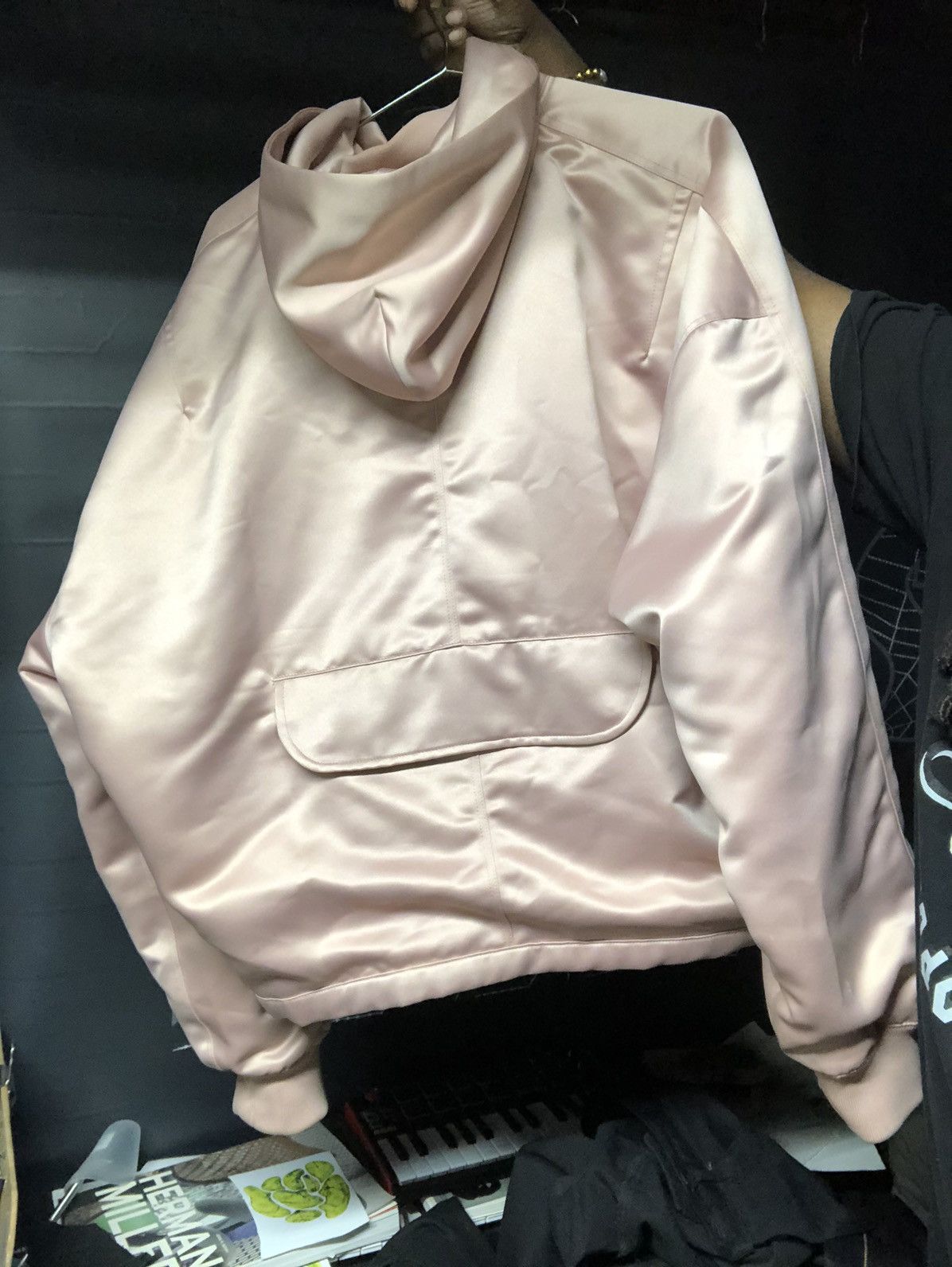 Fear of God Fear of God 5th Blush Satin Hooded Bomber Jacket (sz L ...