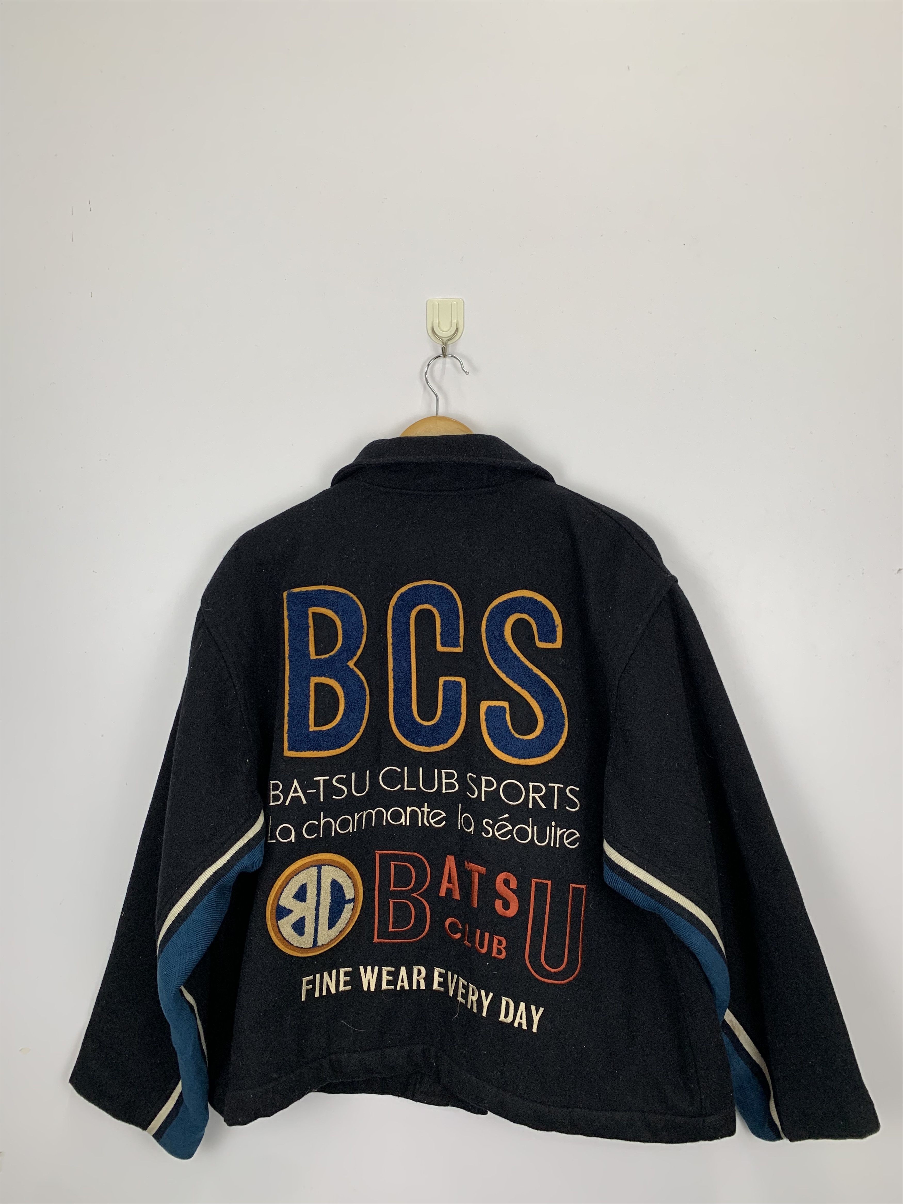 Vintage Vintage 90s Japanese Brand Batsu Club Varsity Jacket | Grailed