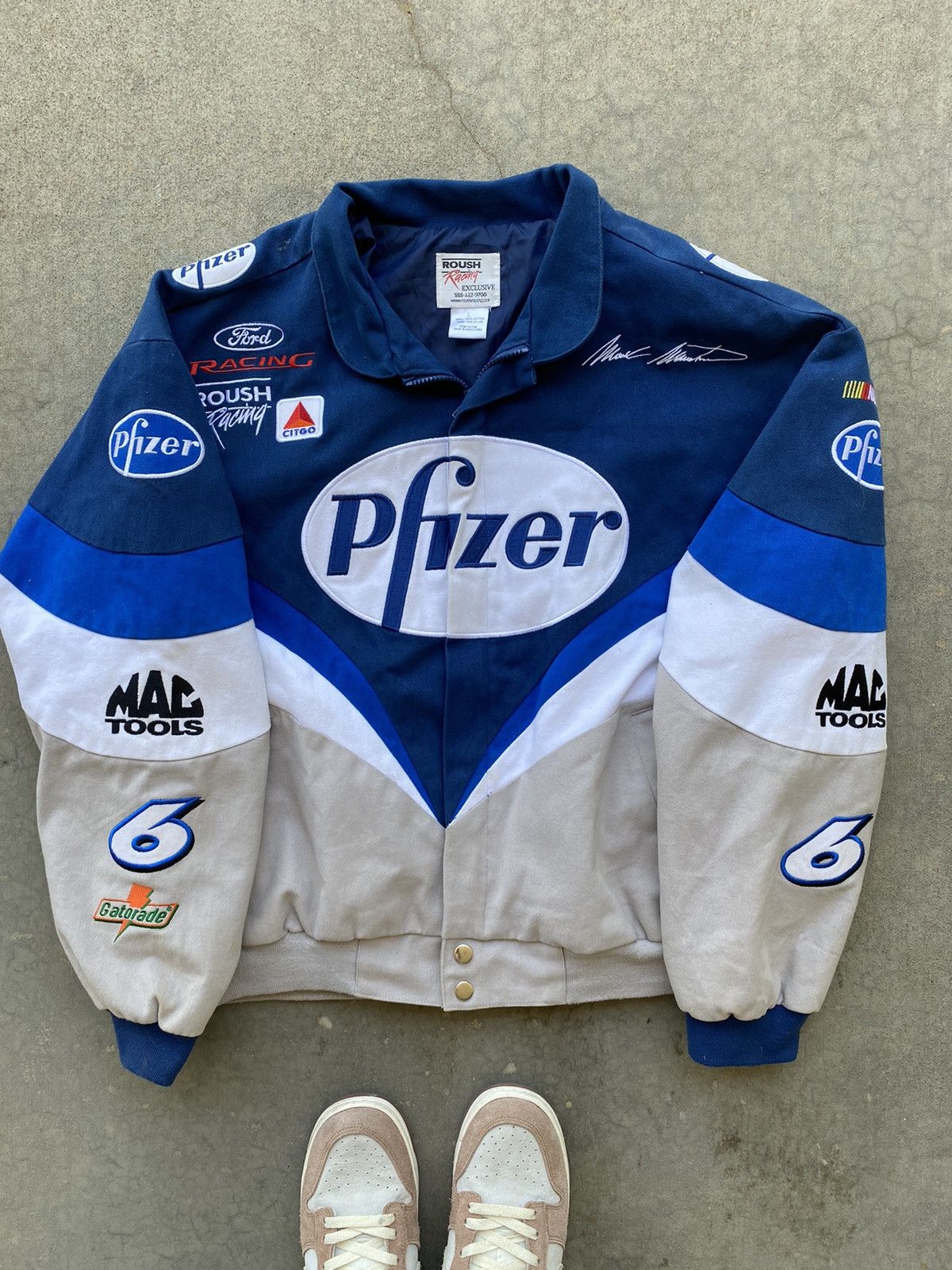 NASCAR × Streetwear × Vintage Vintage Pfizer Nascar Ford Racing Jacket ...
