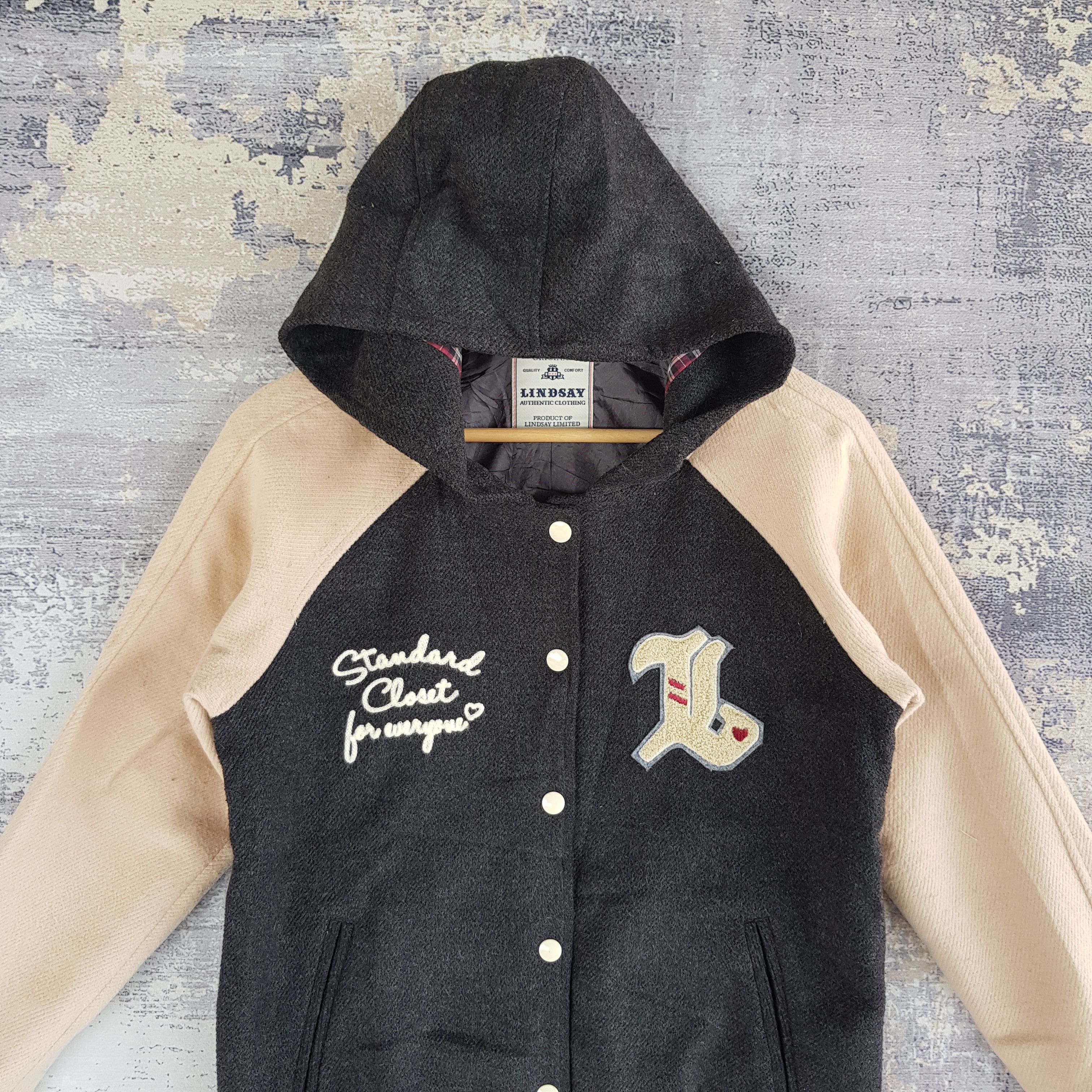 Vintage Japanese Varsity Jacket Letterman Hoodie Wool Jacket | Grailed