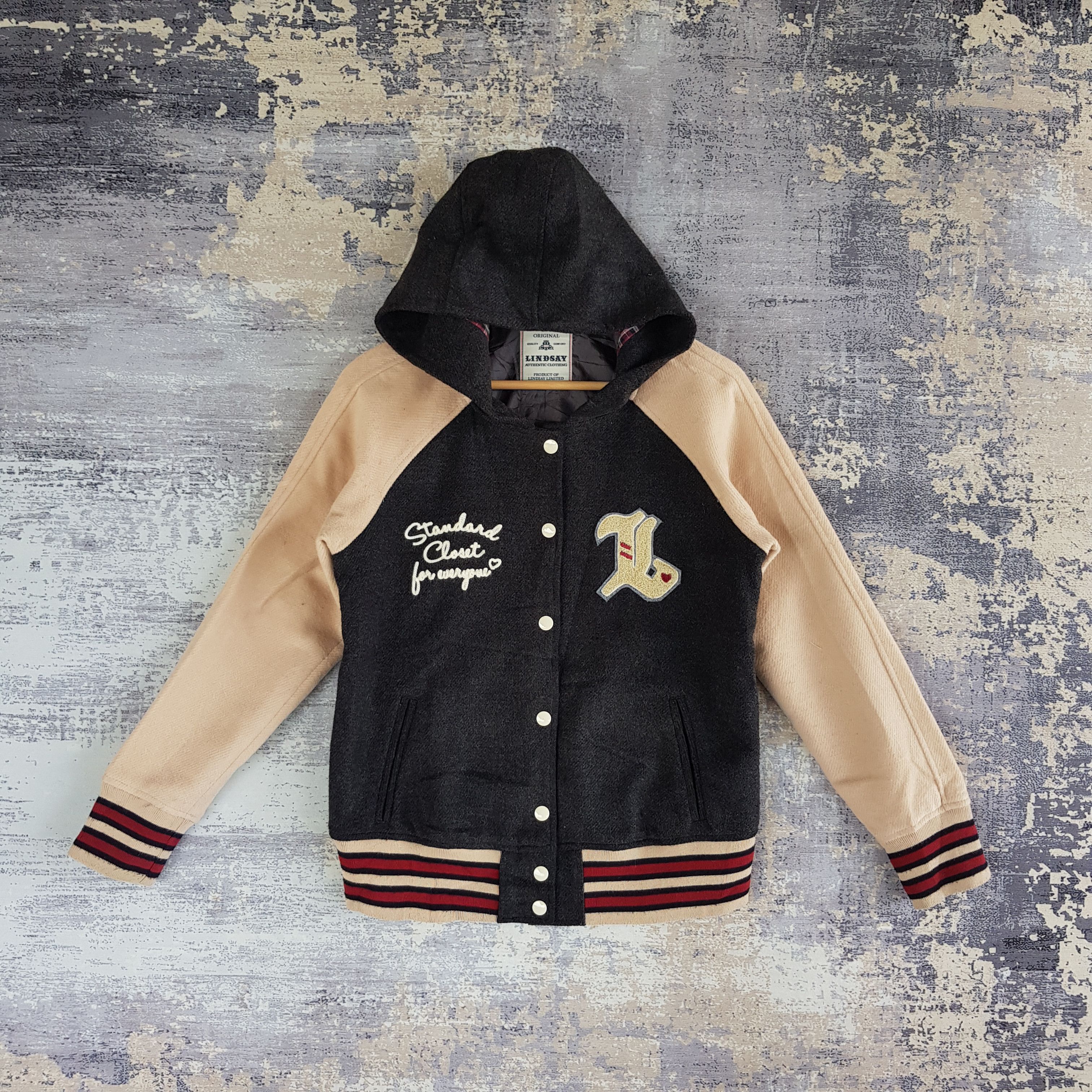 Vintage Japanese Varsity Jacket Letterman Hoodie Wool Jacket | Grailed