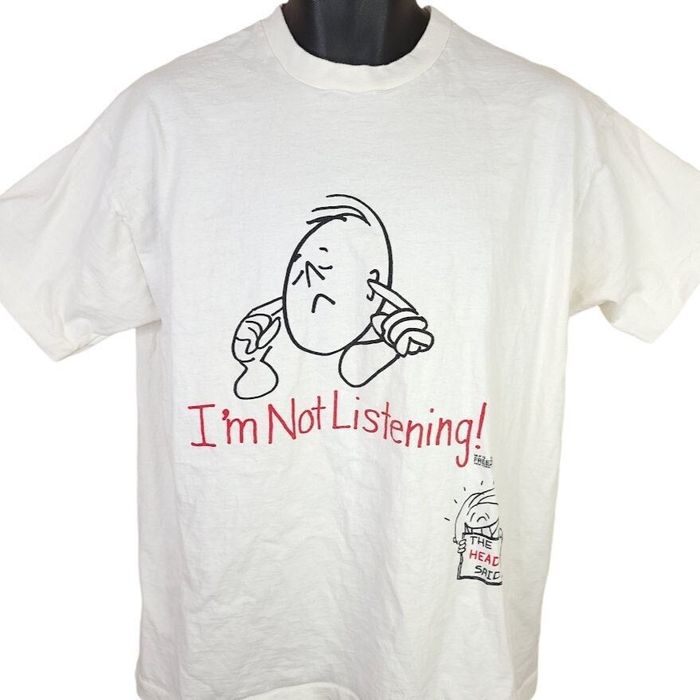 Vintage Im Not Listening T Shirt Vintage 90s The Head Said Cartoon ...