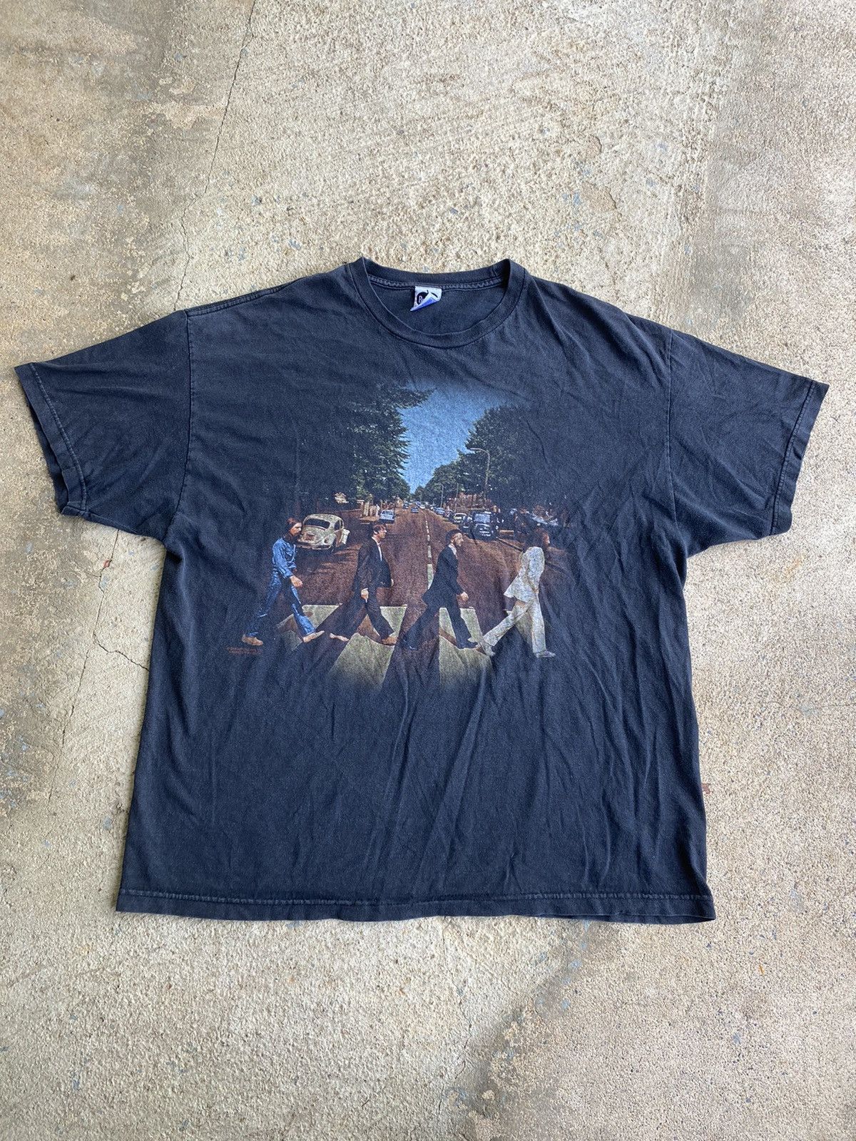 Band Tees × Streetwear × Vintage Vintage Y2K The Beatles Abbey Road Faded Black Shirt | Grailed