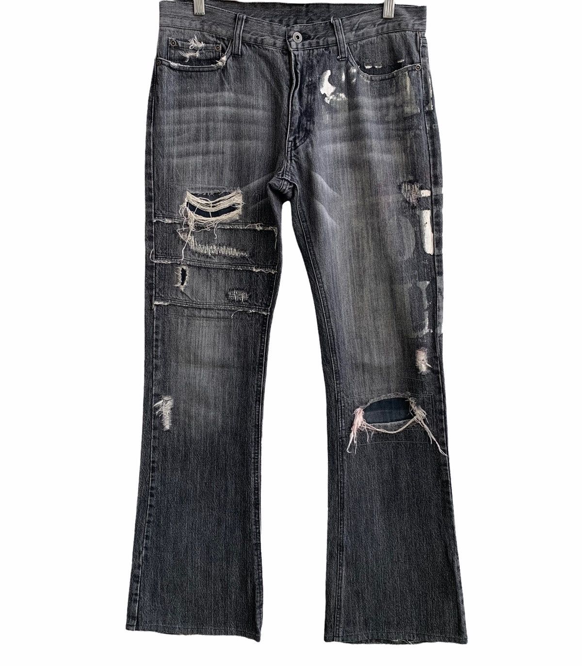 Distressed Denim Japanese Brand Rupert Edge Distressed Jeans flare ...