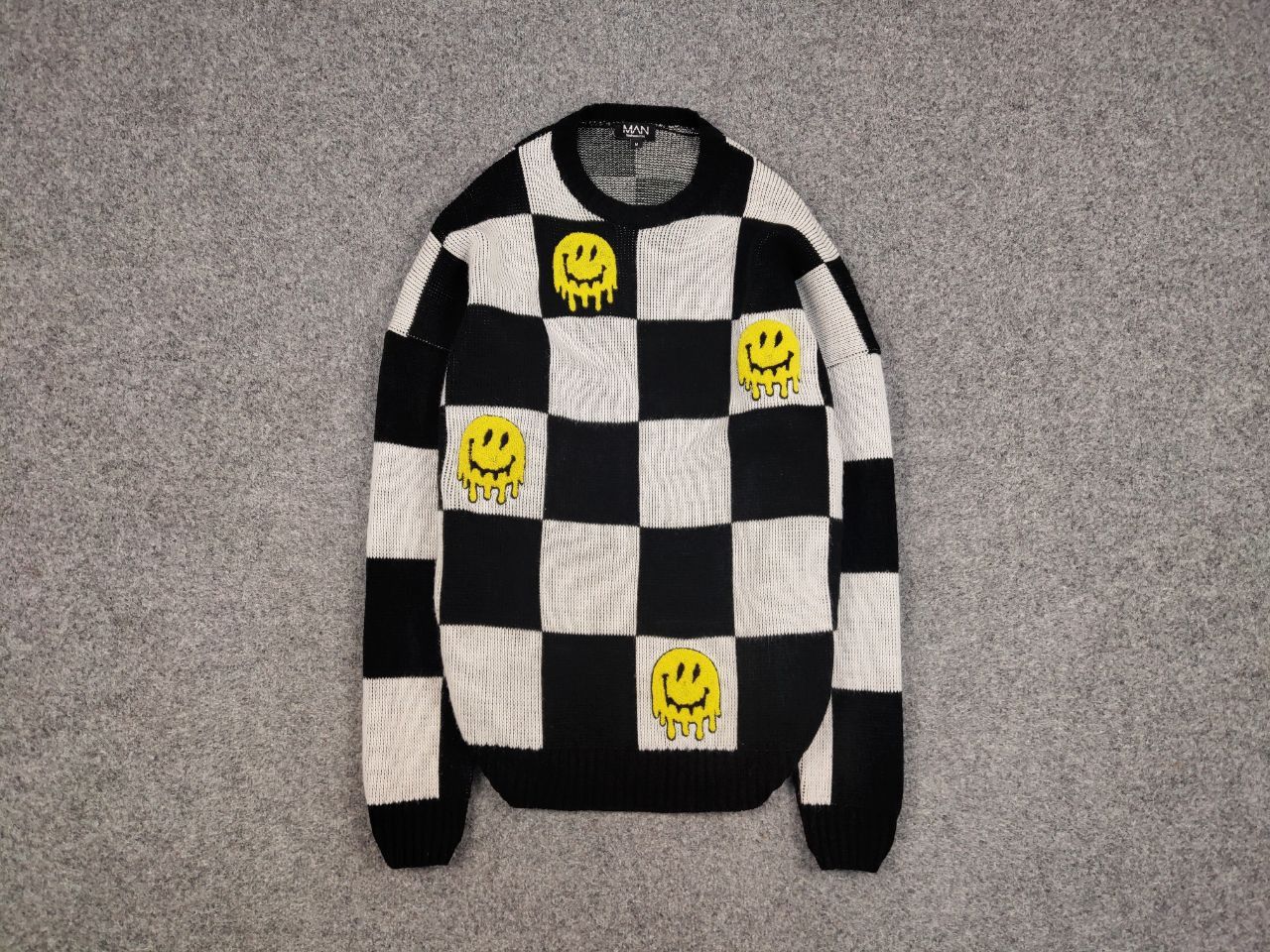 Vintage Vintage 90's Japanese Knit Sweater Chess Pattern Smiles | Grailed