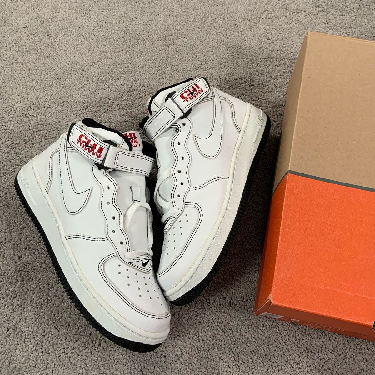 Nike Nike Air Force 1 Mid Chi Town White Black Red 2002 Sneakers | Grailed