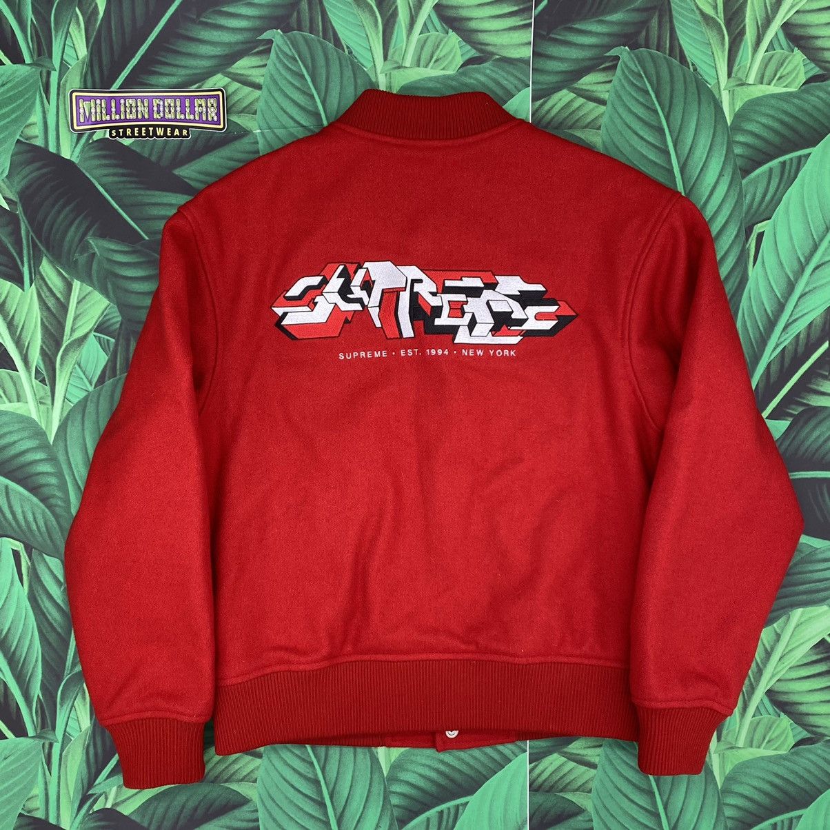 Supreme Delta logo varsity jacket | Grailed