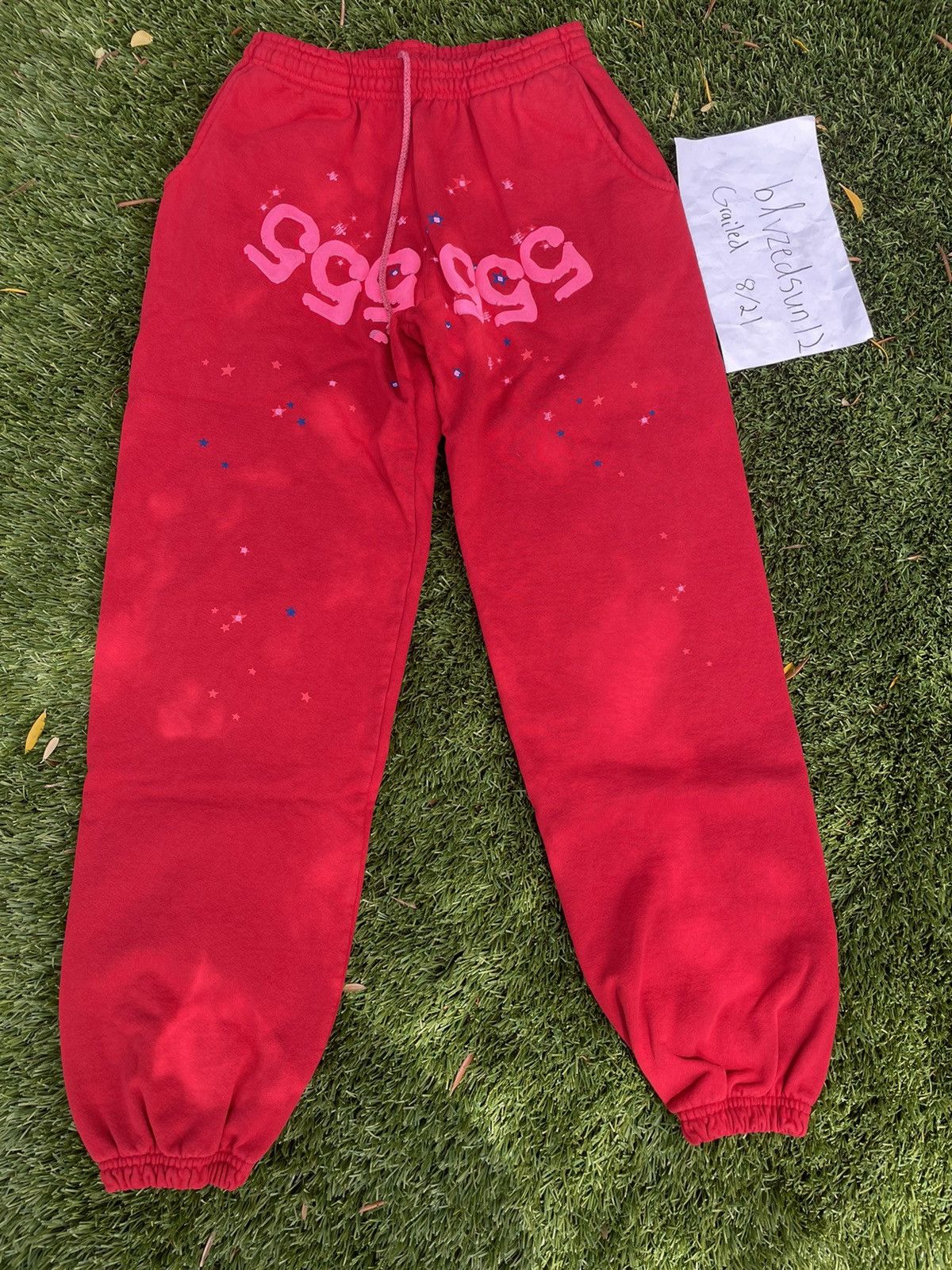 Spider Spider Worldwide Red 555 Sweatpants S | Grailed