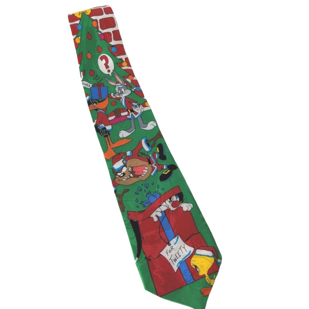 Warner Bros Vintage 1993 Looney Tunes Mania Christmas Tree Chimney Tie ...