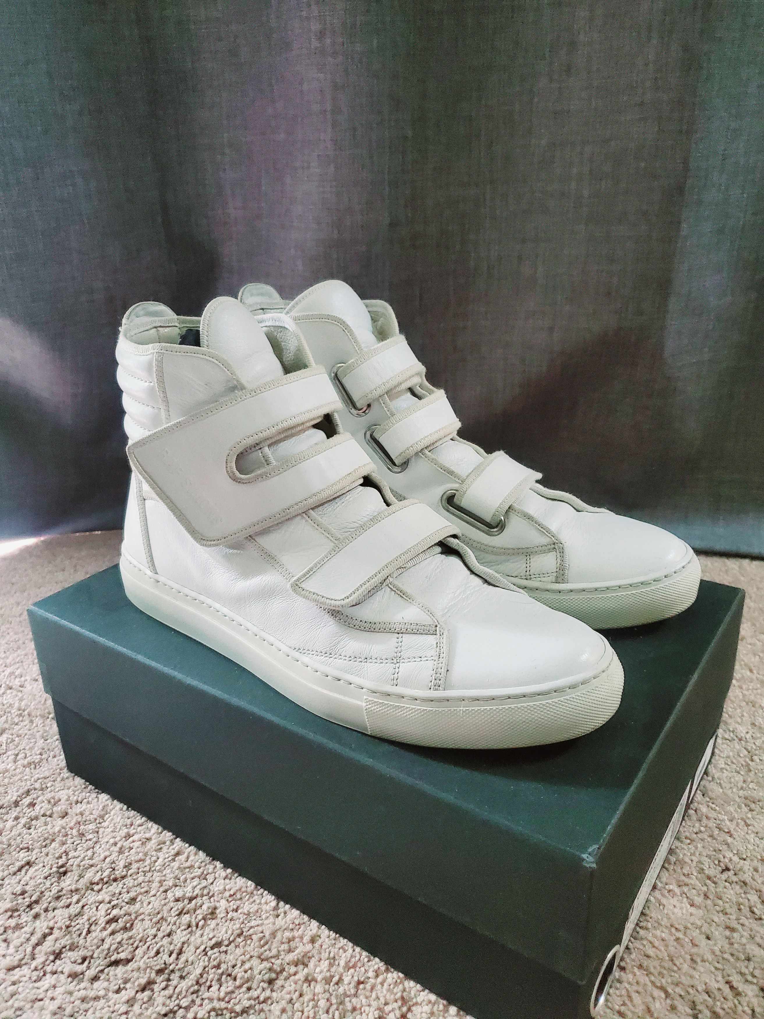 Raf Simons Raf Simons Velcro Hi Top Sneakers White | Grailed