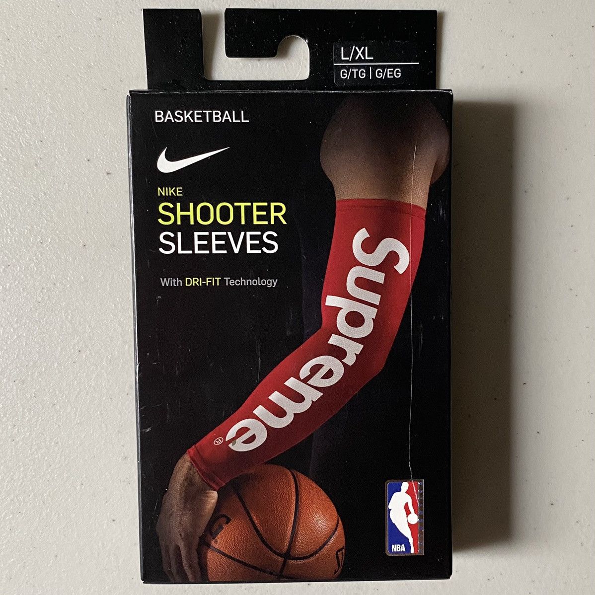 Supreme FW 17 Supreme Nike NBA Shooting Sleeve L/XL Red Brand New | Grailed