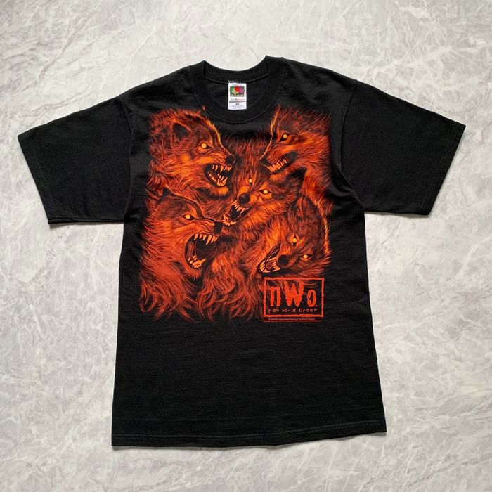 Vintage VTG 90s NWO NEW WORLD ORDER 1998 WOLF WOLFPAC T-SHIRT | Grailed