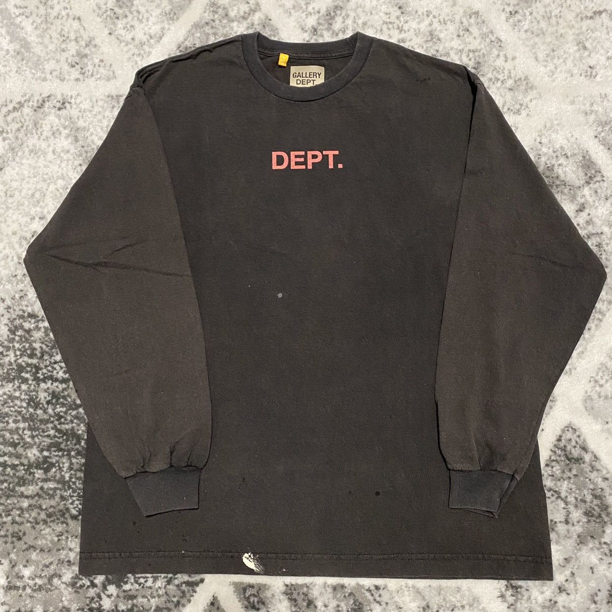 Gallery Dept. Gallery Dept. Flames Logo Paint Splatter Long Sleeve Tee ...